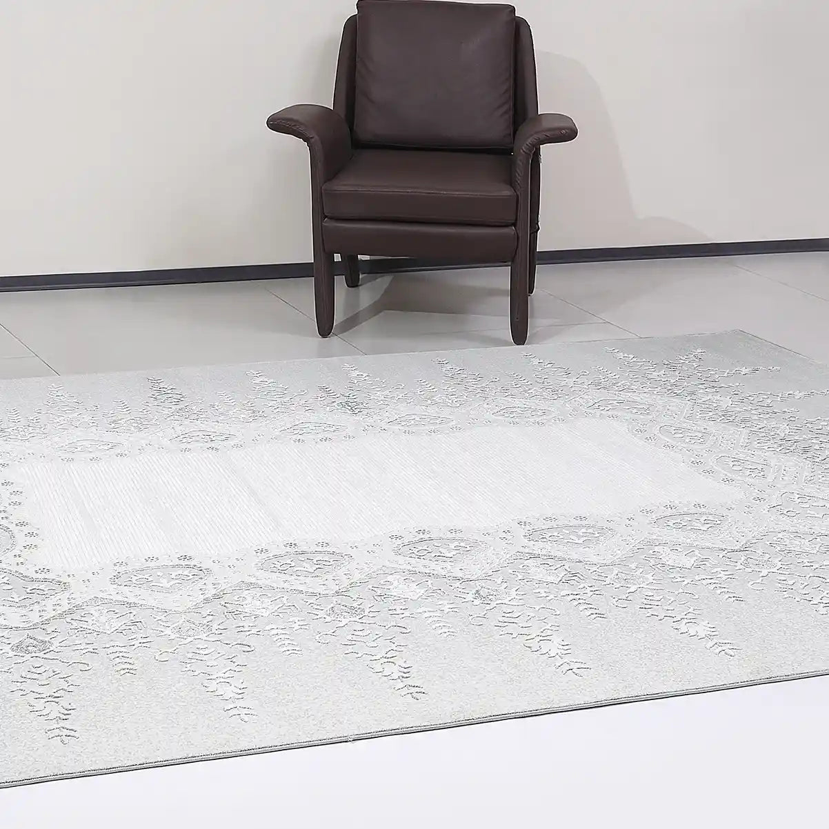 Shafei Ornamental Border Area Rug for Calm Modern Interiors – PIORI ...